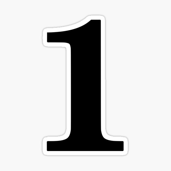 "Number One 1 Numerical #1" Sticker for Sale by ComplexPrints | Redbubble