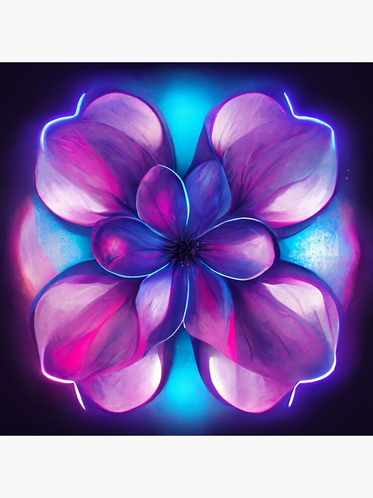 "Neon Purple Flower" Sticker for Sale by AurorasCraft | Redbubble