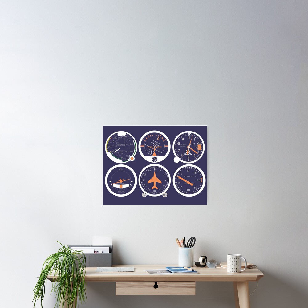 "Basic Six Flight Instruments" Poster for Sale by RealPilotDesign ...
