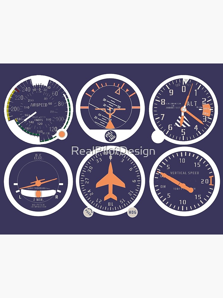 "Basic Six Flight Instruments" Poster for Sale by RealPilotDesign ...