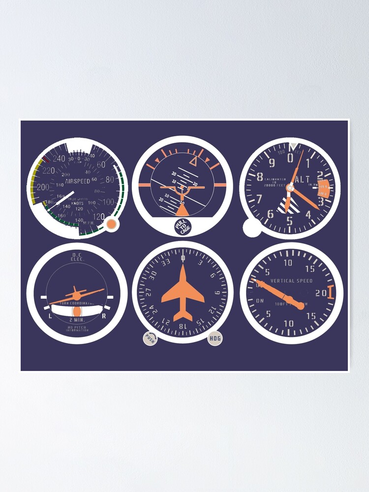 "Basic Six Flight Instruments" Poster for Sale by RealPilotDesign ...