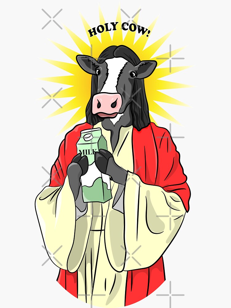 "Holy Cow!" Sticker for Sale by TLDD-Designs | Redbubble