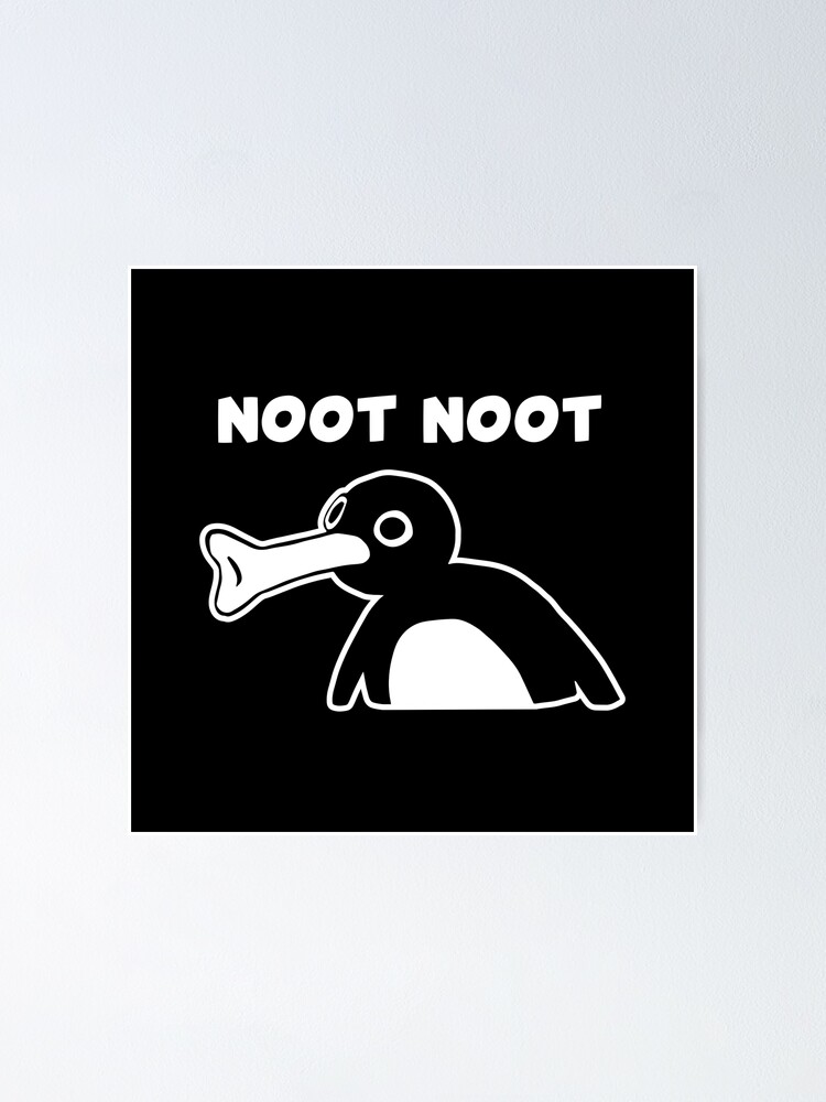 "Noot Noot Pingu Meme (Black BG)" Poster for Sale by FilipeFerreira ...