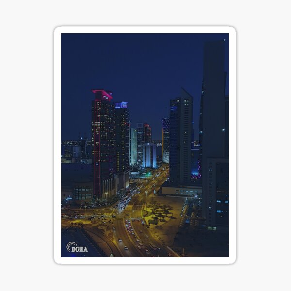 "Doha State of Qatar City" Sticker for Sale by PostersStickers | Redbubble