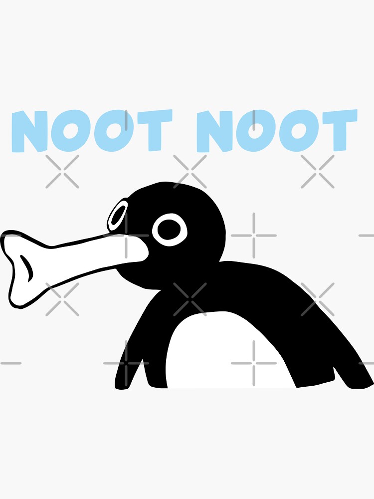 "Noot Noot Pingu Meme (Light Blue BG)" Sticker for Sale by ...