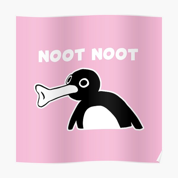 "Noot Noot Pingu Meme (Light Pink BG)" Poster for Sale by ...