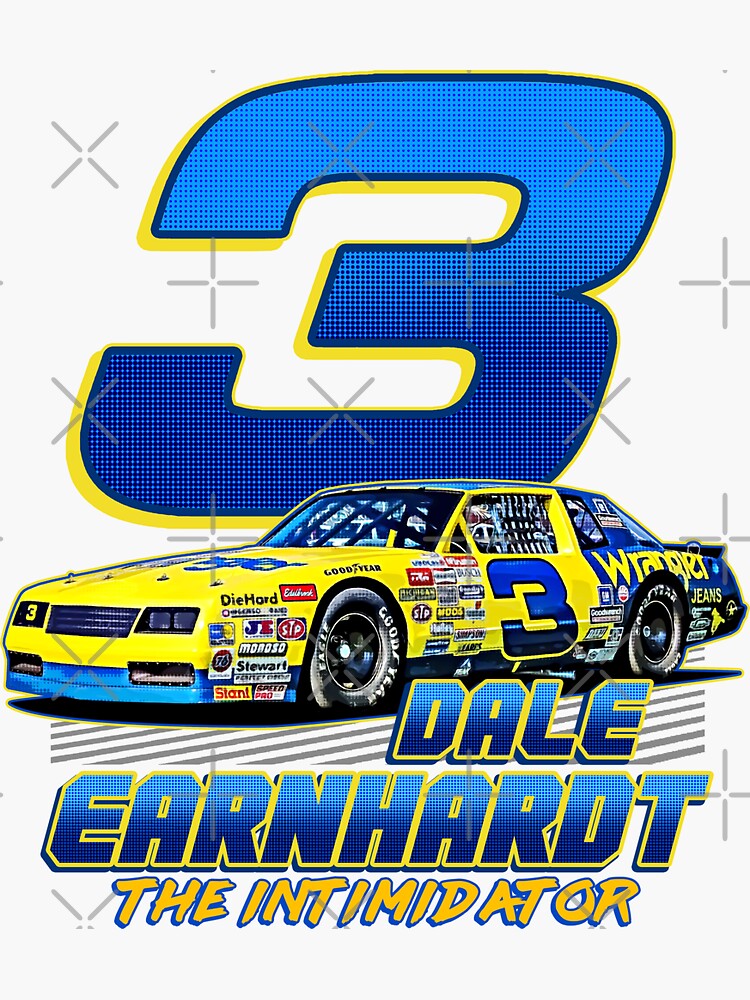 "Dale Earnhardt Nascar Legend number 3 retro style " Sticker for Sale ...
