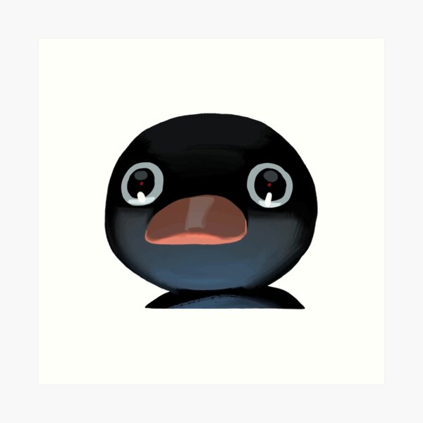 "Terrified Pingu Meme" Art Print for Sale by FilipeFerreira | Redbubble