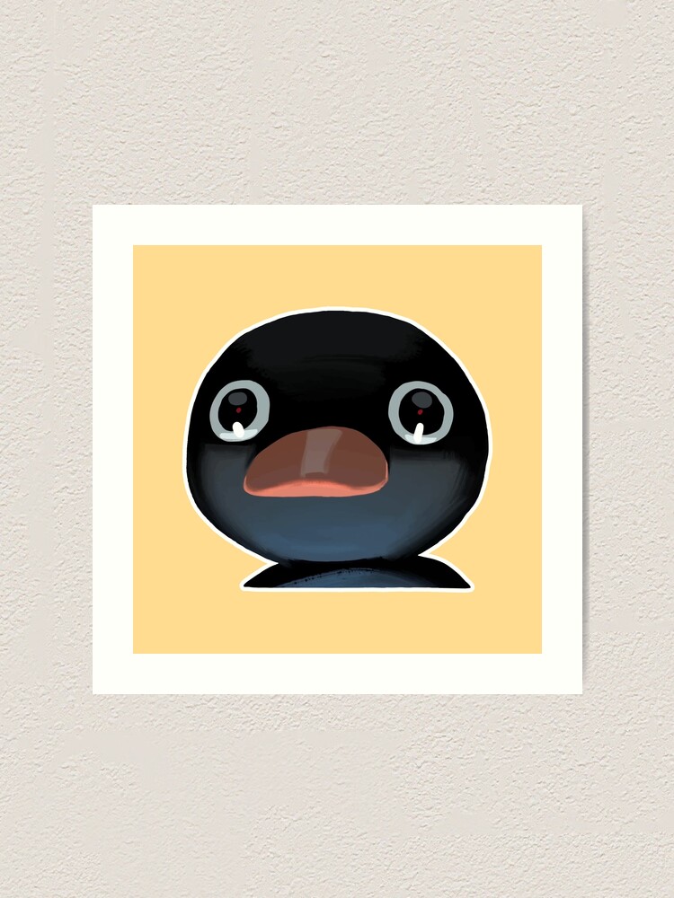 "Terrified Pingu Meme (Yellow BG)" Art Print for Sale by FilipeFerreira ...