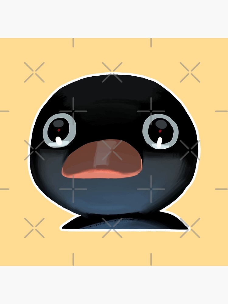 "Terrified Pingu Meme (Yellow BG)" Art Print for Sale by FilipeFerreira ...