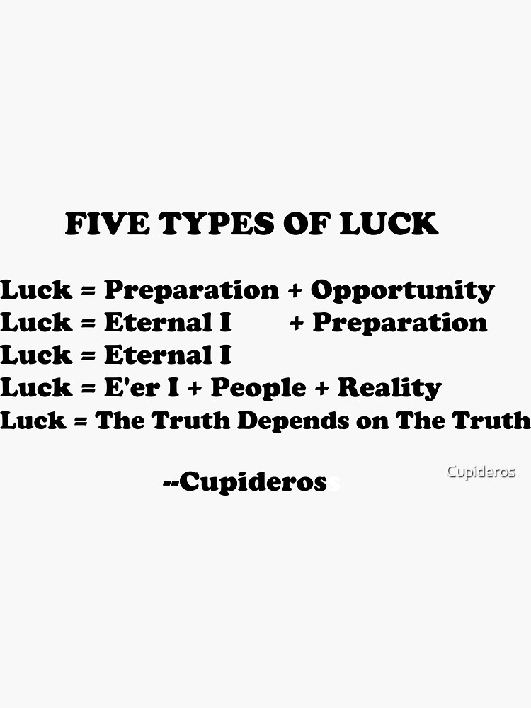 "Five Types of Luck" Sticker for Sale by Cupideros | Redbubble