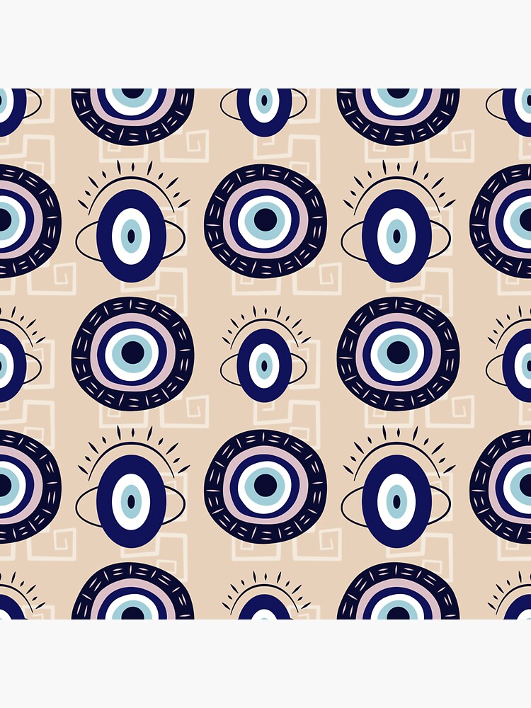 "Mediterranean Greek Blue Evil Eye Protection Amulet Pattern - Evil Eye ...