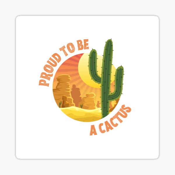 "A proud cactus alone in the desert" Sticker for Sale by Rubi16 | Redbubble