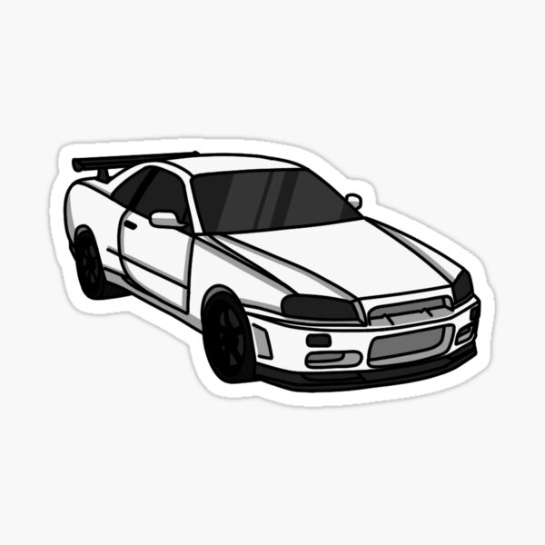 "Sticker Nissan GT-R r34" Sticker for Sale by ThomasArtsShop | Redbubble