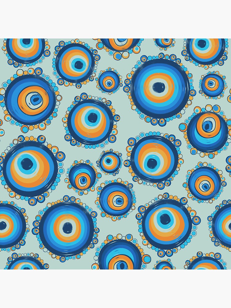 "Mediterranean Greek Blue Evil Eye Protection Pattern - Evil Eye ...