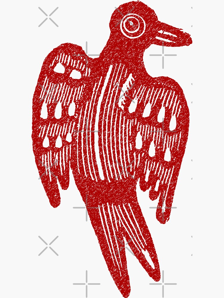 "Aztec Mayan Style Crow curve wavy pattern On white background" Sticker ...
