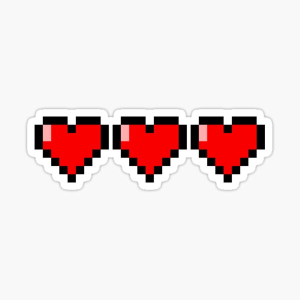 "Minecraft health hearts pixel art" Sticker for Sale by zarifiqbal ...