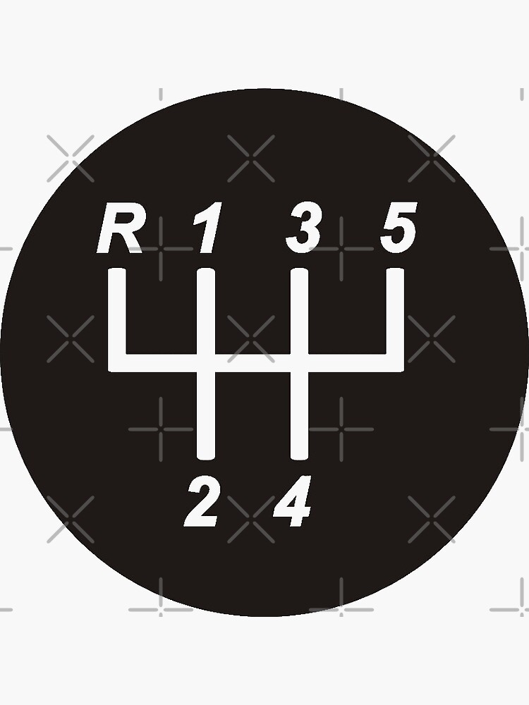 "5 Speed Manual Transmission Shift Pattern Sticker" Sticker for Sale by ...