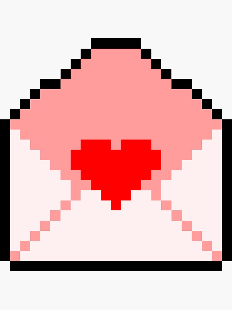 "Cute open envelope pixel art" Sticker for Sale by zarifiqbal | Redbubble