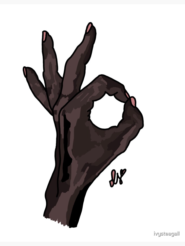 "Ok hand sign" Sticker for Sale by ivysteagall | Redbubble