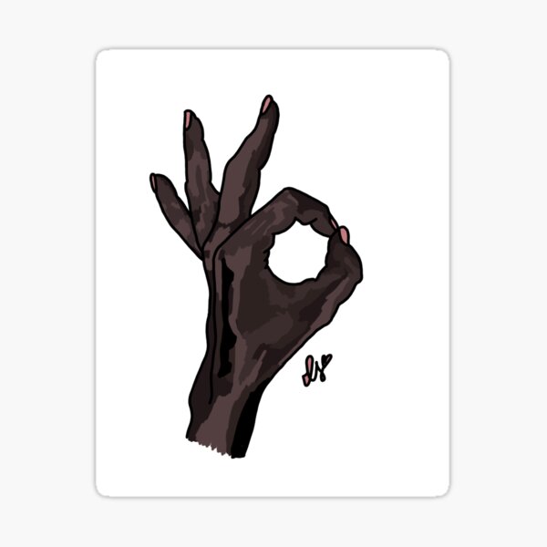 "Ok hand sign" Sticker for Sale by ivysteagall | Redbubble