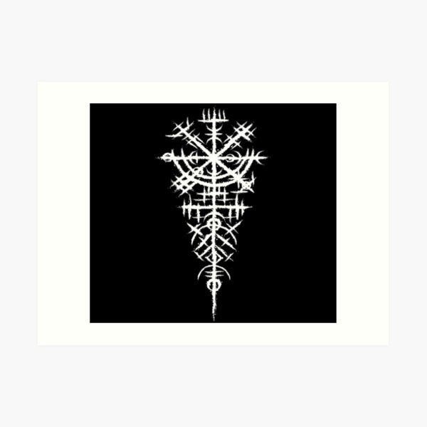 "Runes - Viking Compass - Vegvisir Runes Navigator Vikings" Art Print ...
