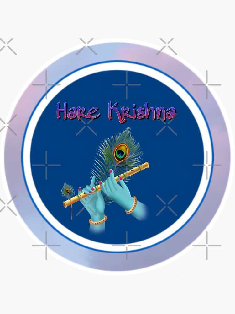 "Hare Krishna logo Vrindavan " Sticker for Sale by Krishnavi | Redbubble