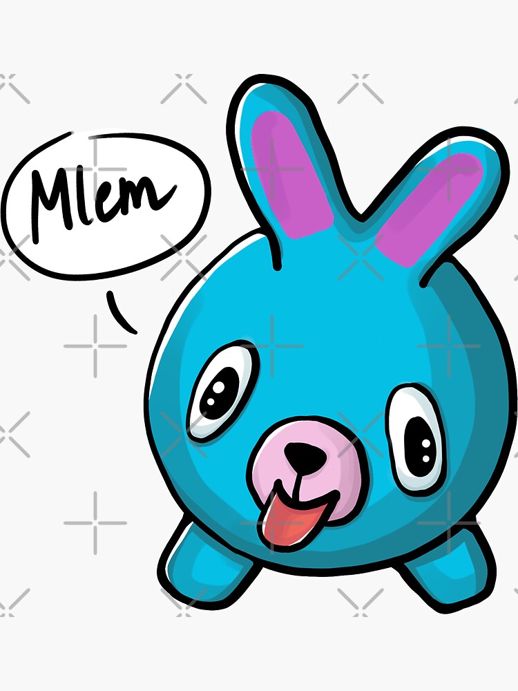 "Mlem" Sticker for Sale by brainless-FARTS | Redbubble