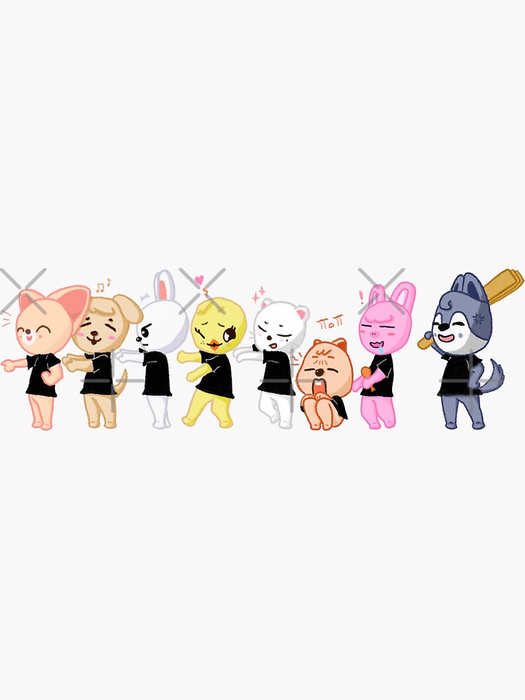 "Stray Kids SKZOO lineup art" Sticker for Sale by ETCollections | Redbubble