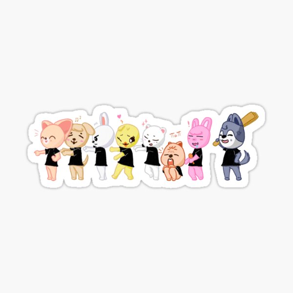 "Stray Kids SKZOO lineup art" Sticker for Sale by ETCollections | Redbubble