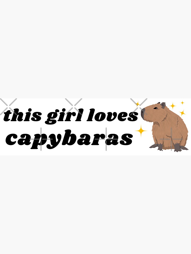 "This Girl Loves Capybaras, Cute Bumper" Sticker for Sale by ...