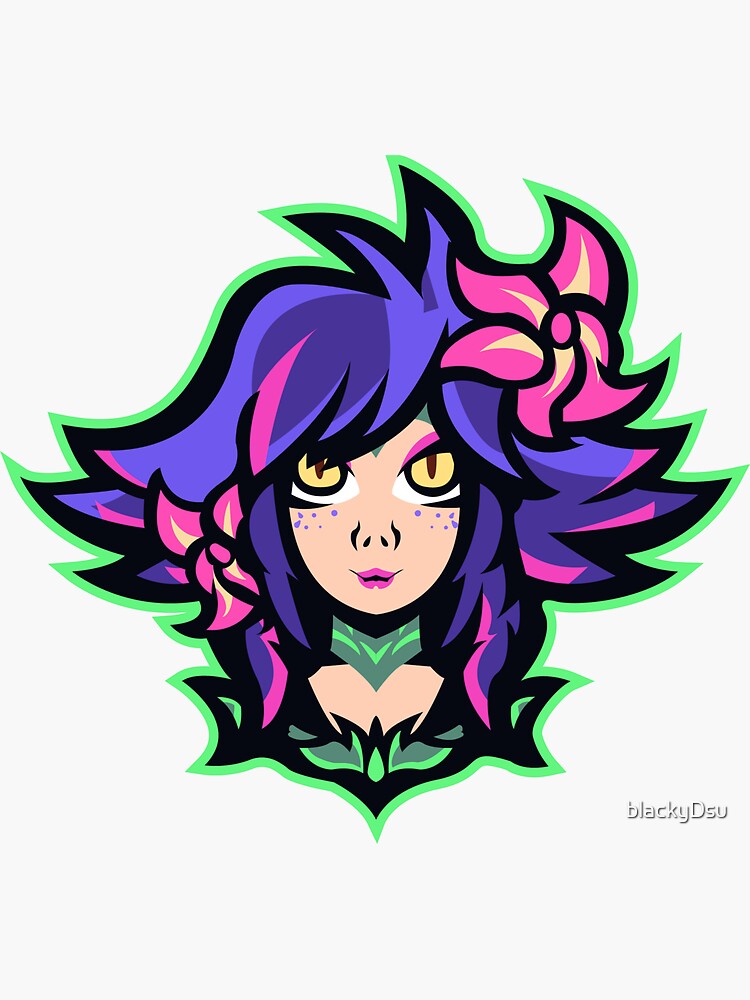 "illustration fan art neeko" Sticker for Sale by blackyDsu | Redbubble