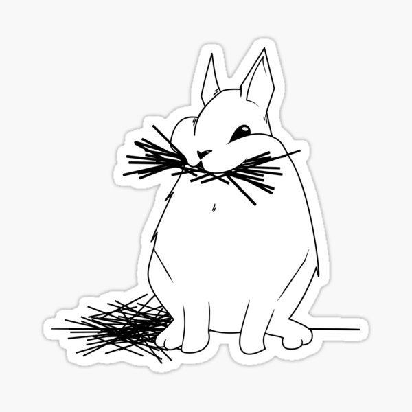 "Pink Hay bunny" Sticker for Sale by etherElric | Redbubble