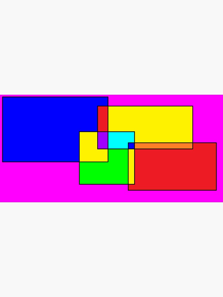 "SHOCKING COLOR GEOMETRIC OVERLAPPING SHAPES AND PATTERNS" Sticker for ...