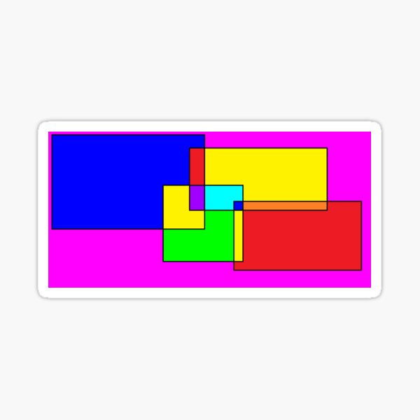"SHOCKING COLOR GEOMETRIC OVERLAPPING SHAPES AND PATTERNS" Sticker for ...