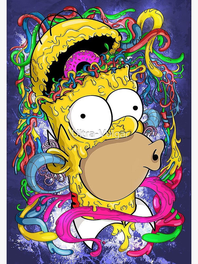 "Homer Homie Psychedelic Simpsons Fan Art" Poster for Sale by Festival ...