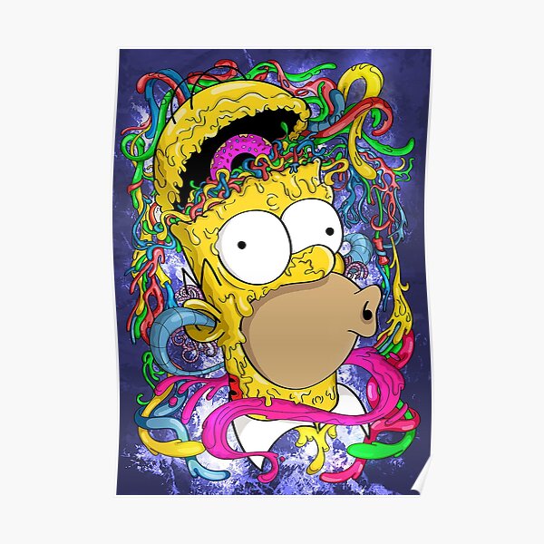 "Homer Homie Psychedelic Simpsons Fan Art" Poster for Sale by Ultra ...