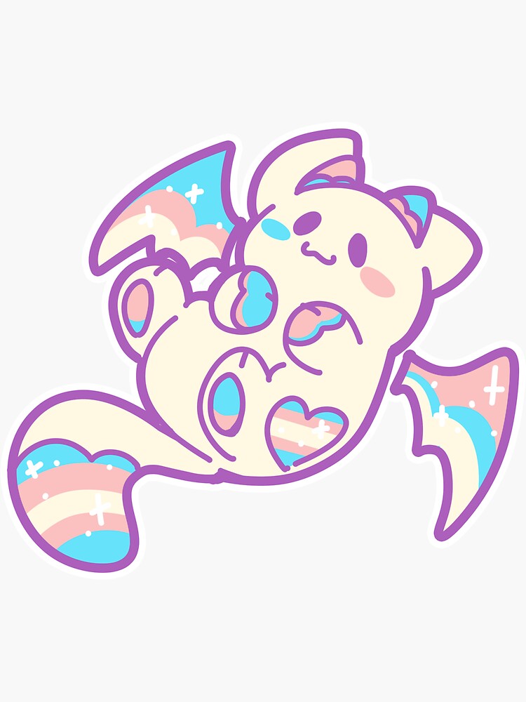 "Trans Pride Kitty (Demon)" Sticker for Sale by Masu-Pasuchii | Redbubble