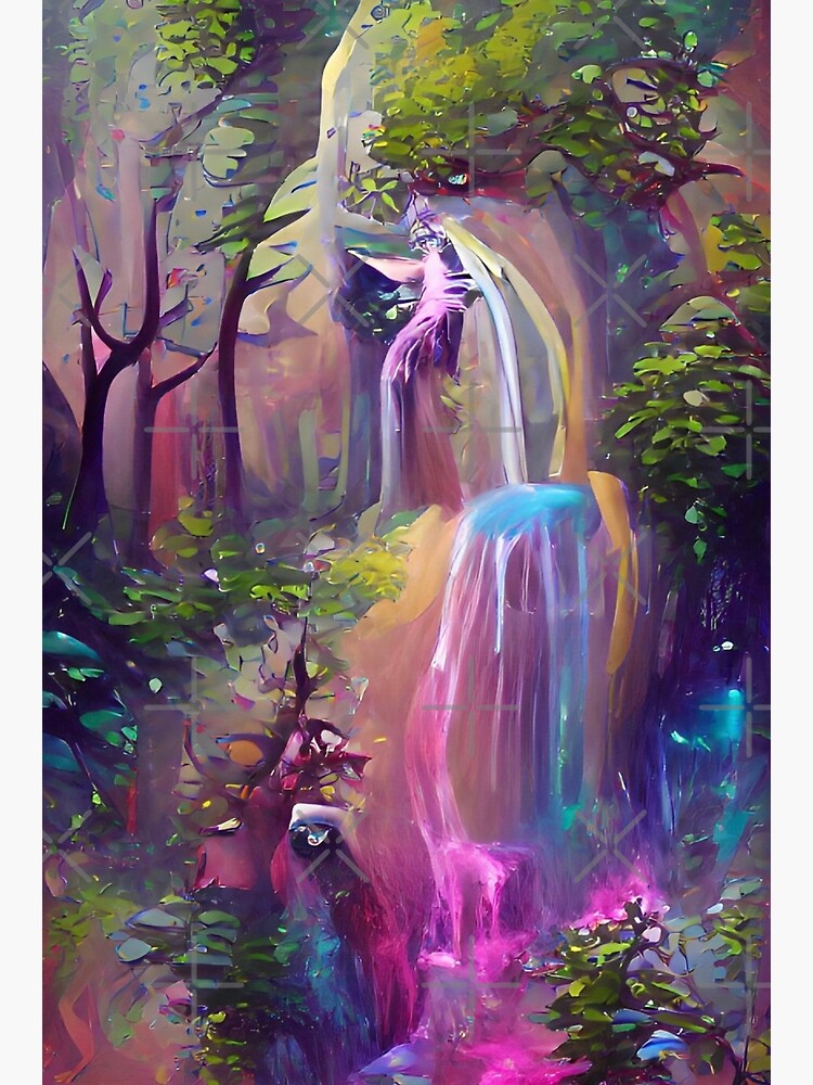"Enchanted Forest Waterfall " Poster for Sale by KanaCreations | Redbubble