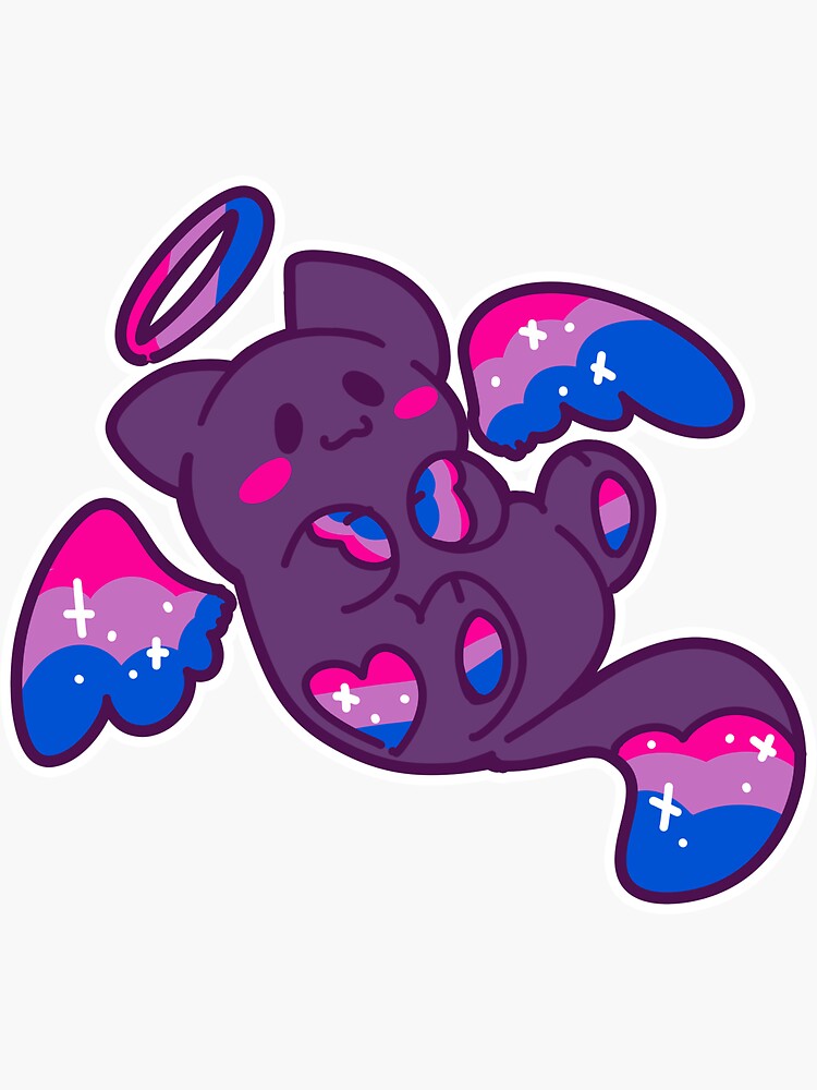 "Bi Pride Kitty (Angel)" Sticker for Sale by Masu-Pasuchii | Redbubble