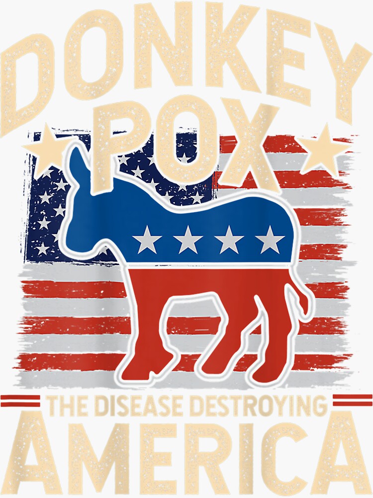 Pegatina «Divertido Biden Burro Poox La enfermedad que destruye América ...