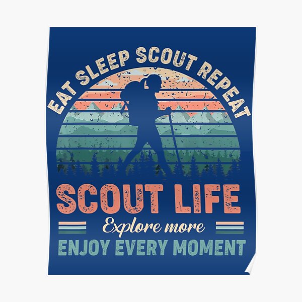 "Eat Sleep Scout Repeat Vintage Scouting Scout Life" Poster for Sale by ...