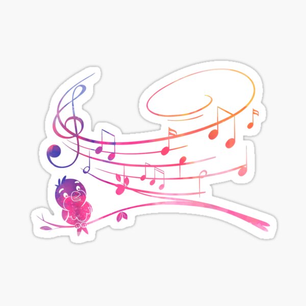 "Cute Singing Bird Musical Notes" Sticker for Sale by LeonFord43 ...