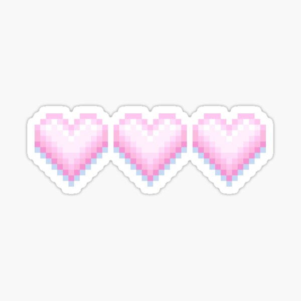 "pink pixel hearts" Sticker for Sale by milk-bun | Redbubble