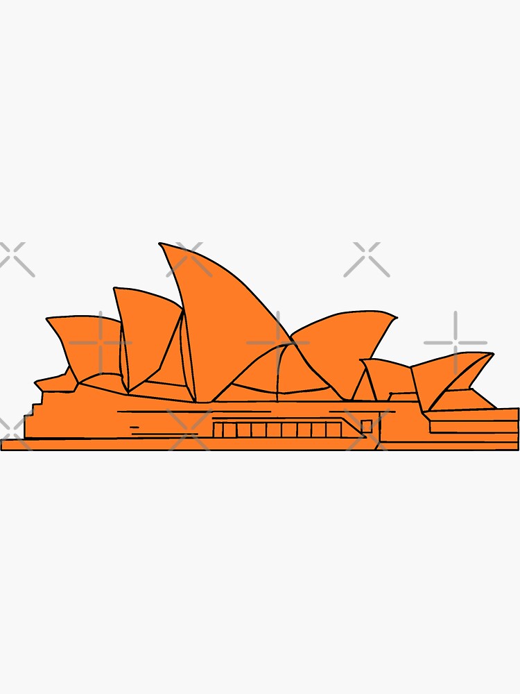 "Orange Sydney Opera House " Sticker for Sale by Tahlia-1 | Redbubble