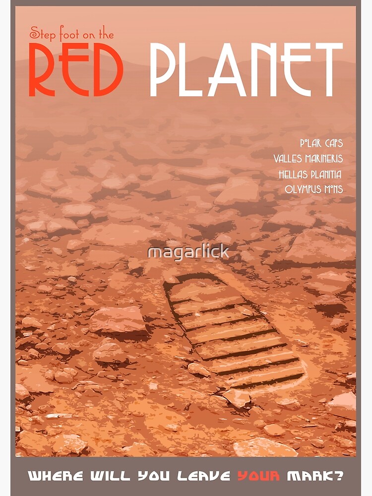 Póster «Cartel de viajes espaciales: un viaje a Marte» de magarlick ...