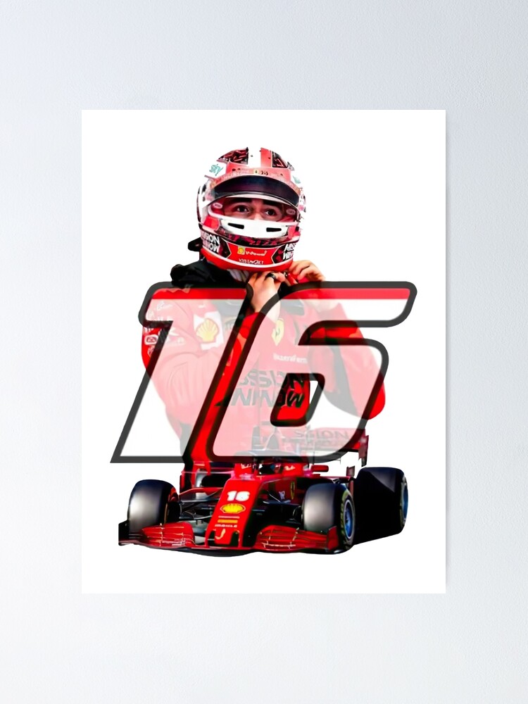 "charles leclerc 16 and car" Poster for Sale by SkylarFeil | Redbubble