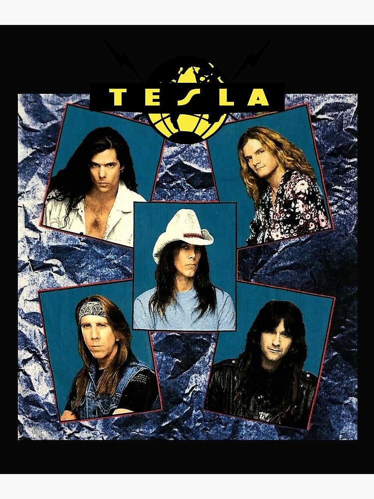 "Tesla Band 1992 Vintage Tour Concert Special White T-Shirt" Poster for ...