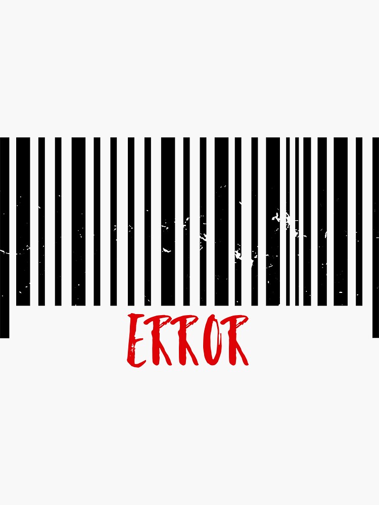 "Error Barcode " Sticker for Sale by kimbrobrooklyn | Redbubble