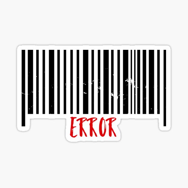 "Error Barcode " Sticker for Sale by kimbrobrooklyn | Redbubble